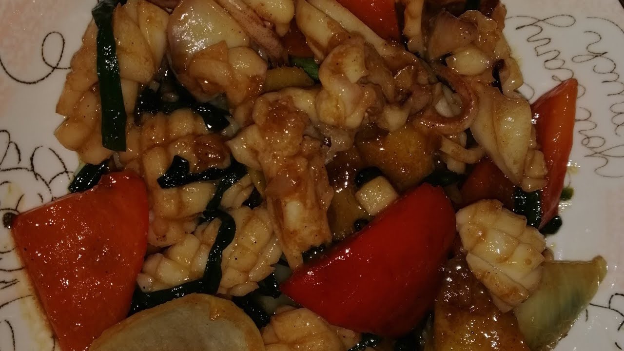 Stir fry pusit - YouTube