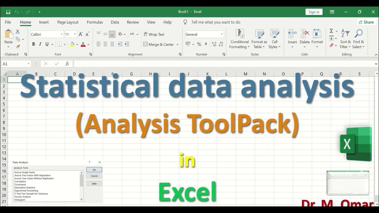 Statistical data analysis, Analysis ToolPack in Excel - YouTube