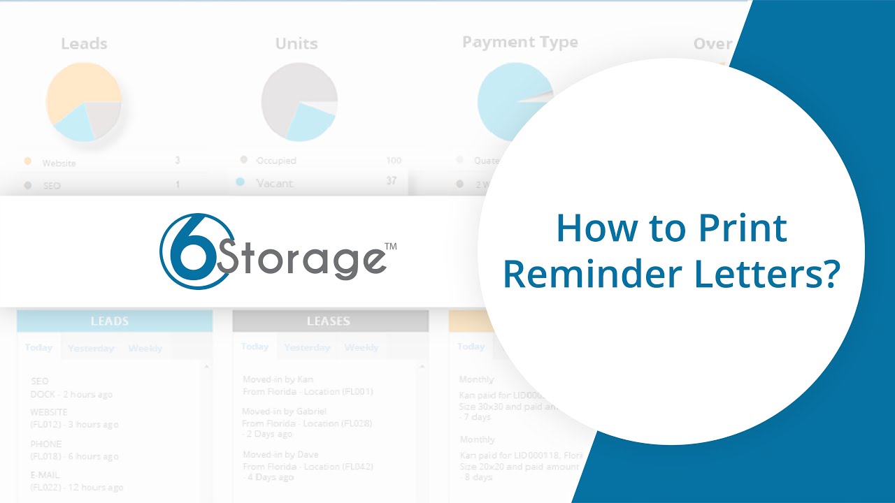 How To Print Reminder Letters In 6Storage? - YouTube