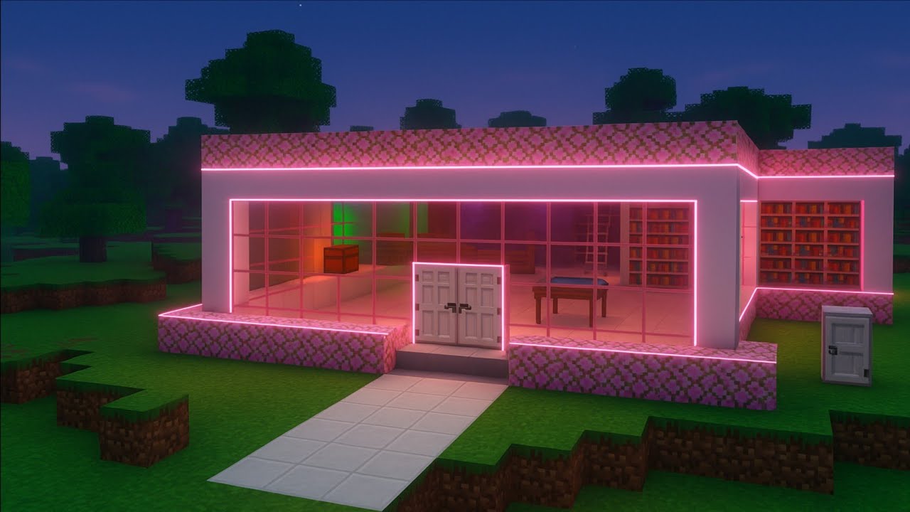 PINK MODERN HOUSE in Minecraft 😍 | Aesthetic Dream Home Build ...