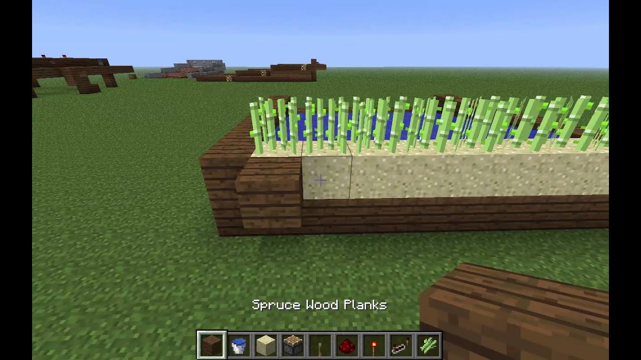 Minecraft How To Build: Sugar Cane Farm (Redstone) - YouTube