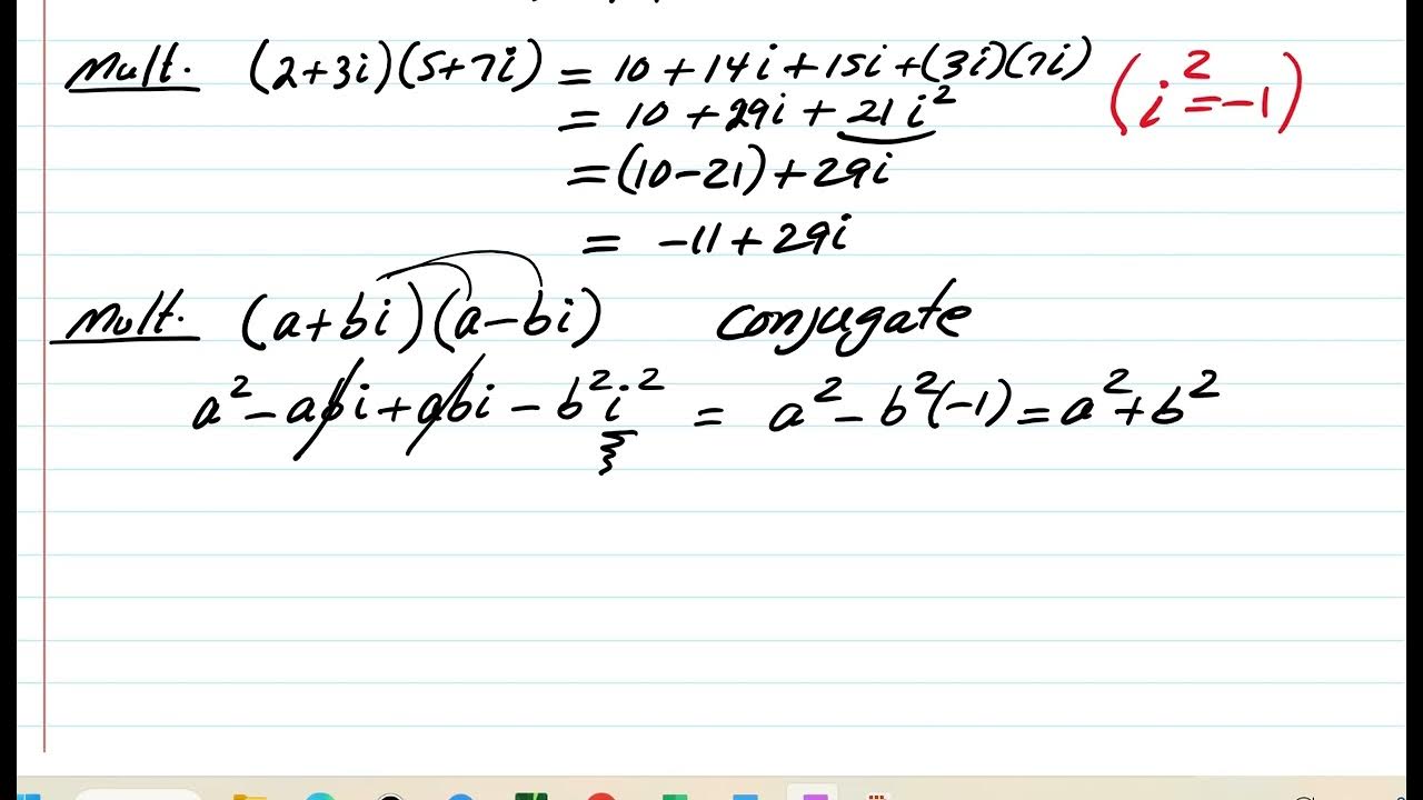 Lecture 11 - 1.3 - Complex Numbers - YouTube
