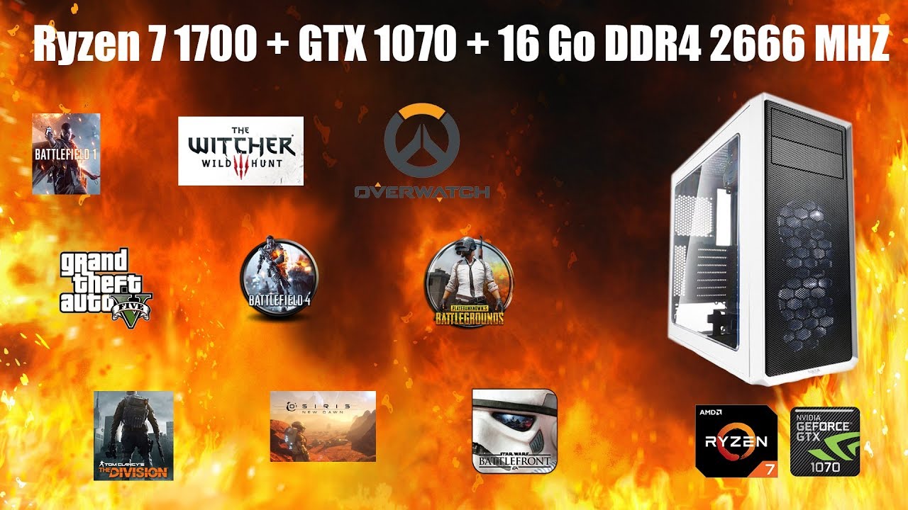 Ryzen 7 1700 + GTX 1070 - Test sur 9 jeux en Ultra 1080p - YouTube