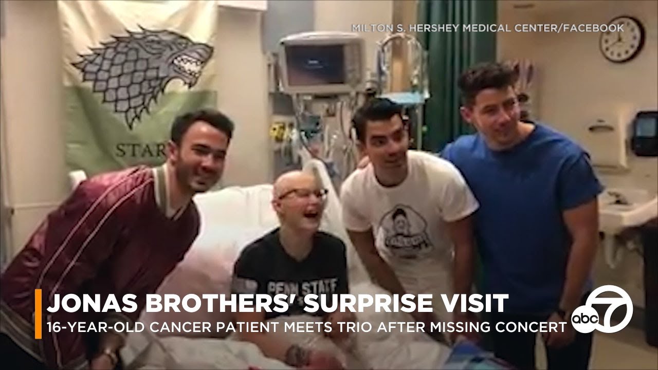 Jonas Brothers pay surprise visit to 16-year-old cancer patient at ...