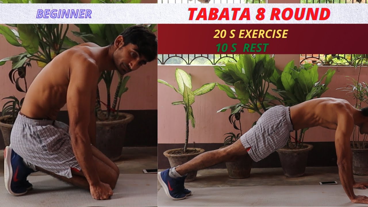 only push ups in Tabata session for beginner - YouTube