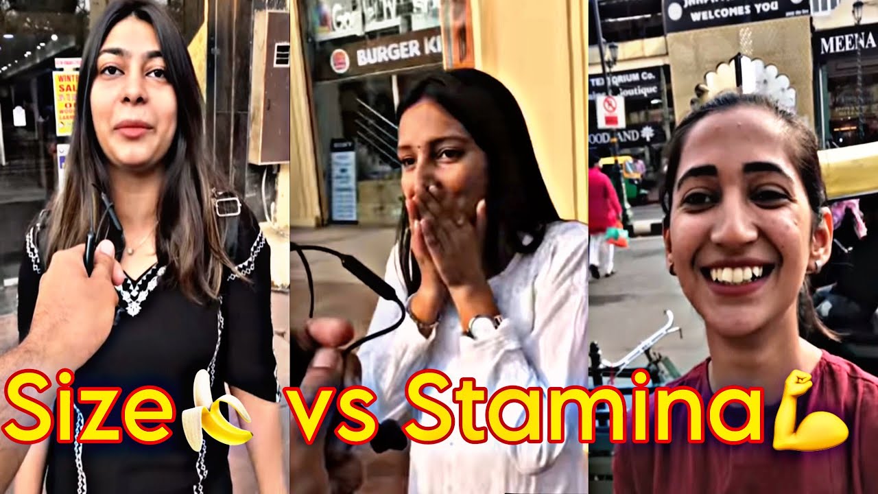 Size vs stamina. Girls reaction on camera for the question. #Girls # ...
