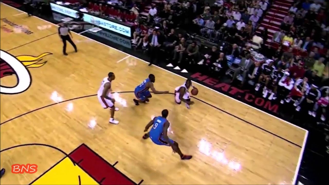 Dwayne Wade POSTERIZES Kendrick Perkins, 360 spin move into dunk (BEST ...