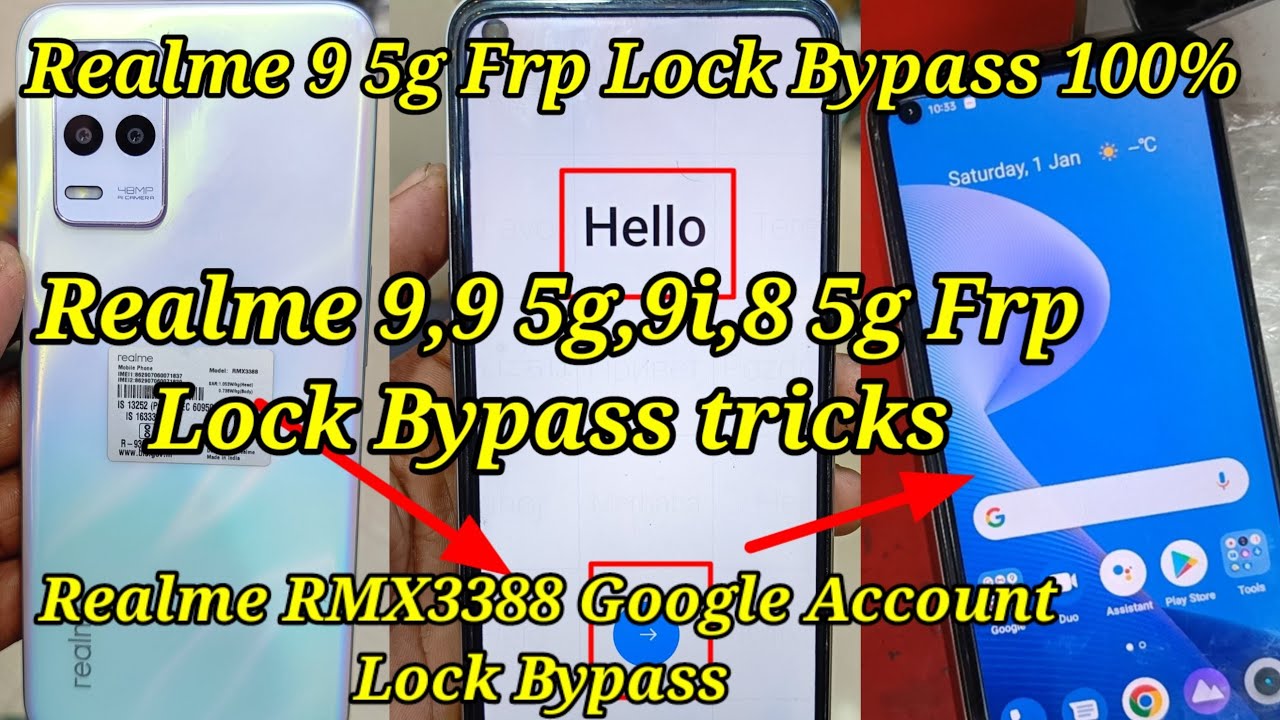 Realme 9 5g (RMX3388) Frp Lock Bypass 100%/ Realme 9 5g Google Account ...