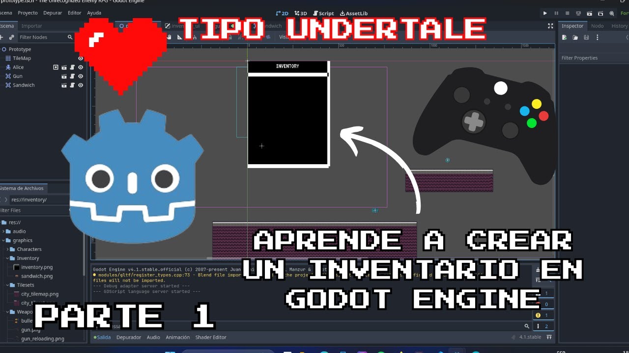 CREA TU PROPIO INVENTARIO TIPO UNDERTALE EN GODOT ENGINE! 💻🎮 ...
