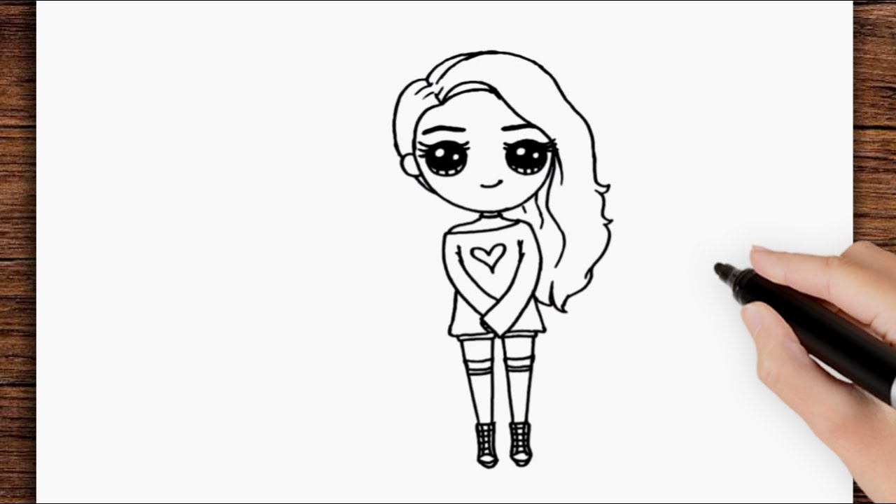 Comment dessiner une jolie fille en utilisant la méthode facile - YouTube