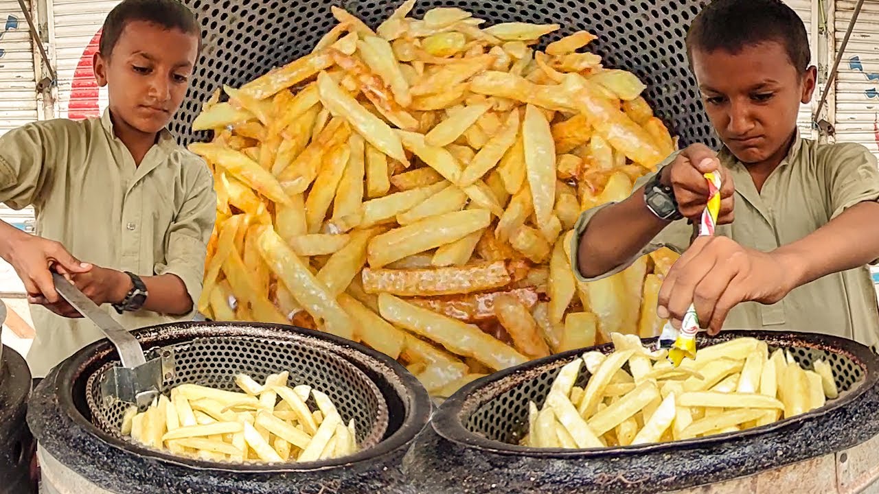 13 Years Old Kid Selling FRENCH FRIES 🍟 Street Food Afghani Fries ...