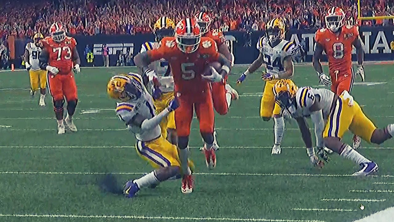 TEE HIGGINS RUN THROUGH LSU DEFENSE FOR CLEMSON TD - YouTube
