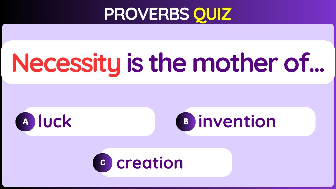 Proverbs Quiz | Test Your English Knowledge | #challenge 8 - YouTube