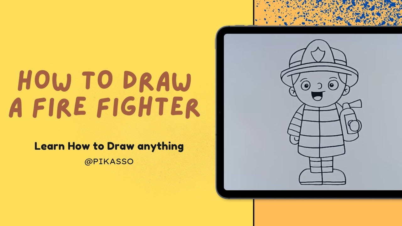 How to Draw a Fire Fighter Easy - YouTube
