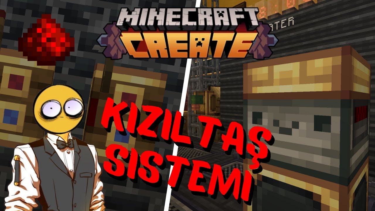 Minecraft Create Modu Türkçe Öğretici Redstone Sistemleri - YouTube