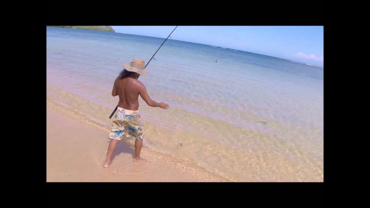 Fishing Ulua @ Anini Beach Kauai Hawaii - YouTube
