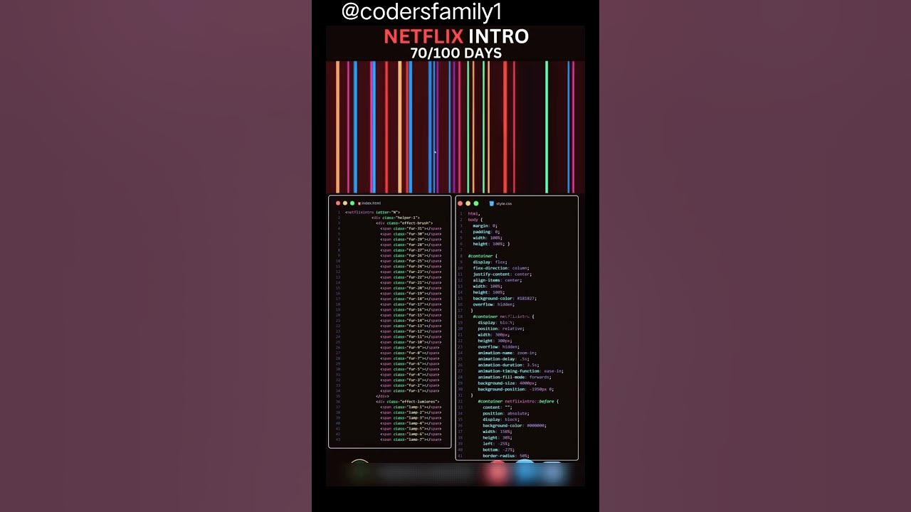 Netflix intro create using html css #netflix #intro #creative #html #css - YouTube