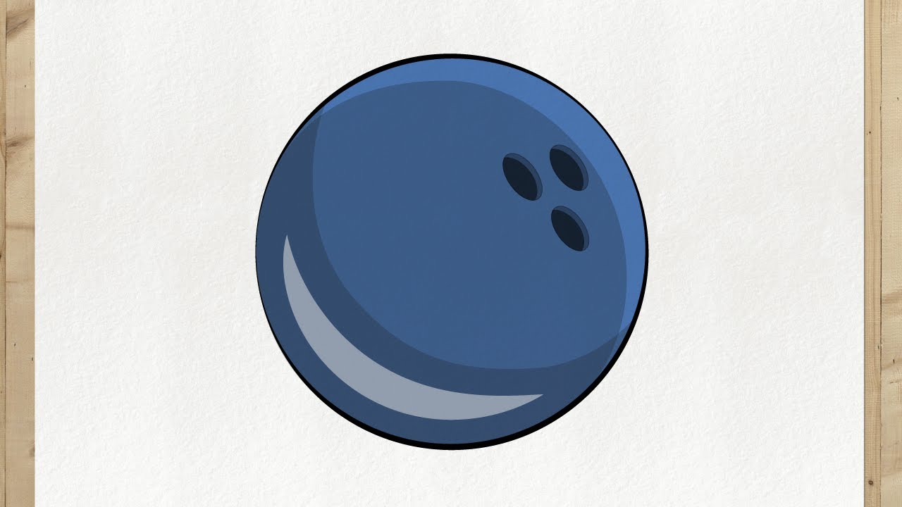 How to draw a Bowling Ball step by step, VERY EASY and fast - YouTube