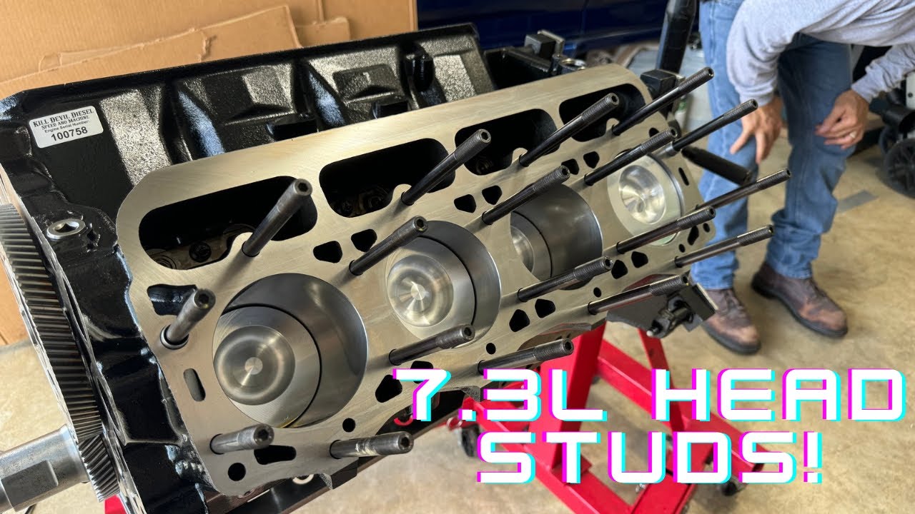 7.3L Powerstroke head stud installation! - YouTube
