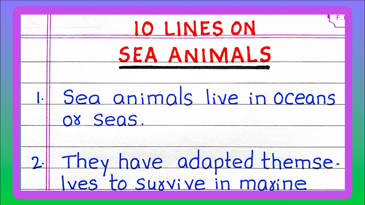 Few Lines on SEA ANIMALS | 10 Lines on SEA ANIMALS - YouTube