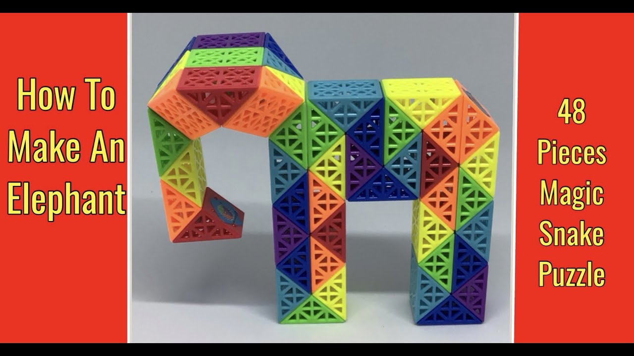 How To Make An Elephant - 48 Pieces Magic Snake Puzzle - YouTube