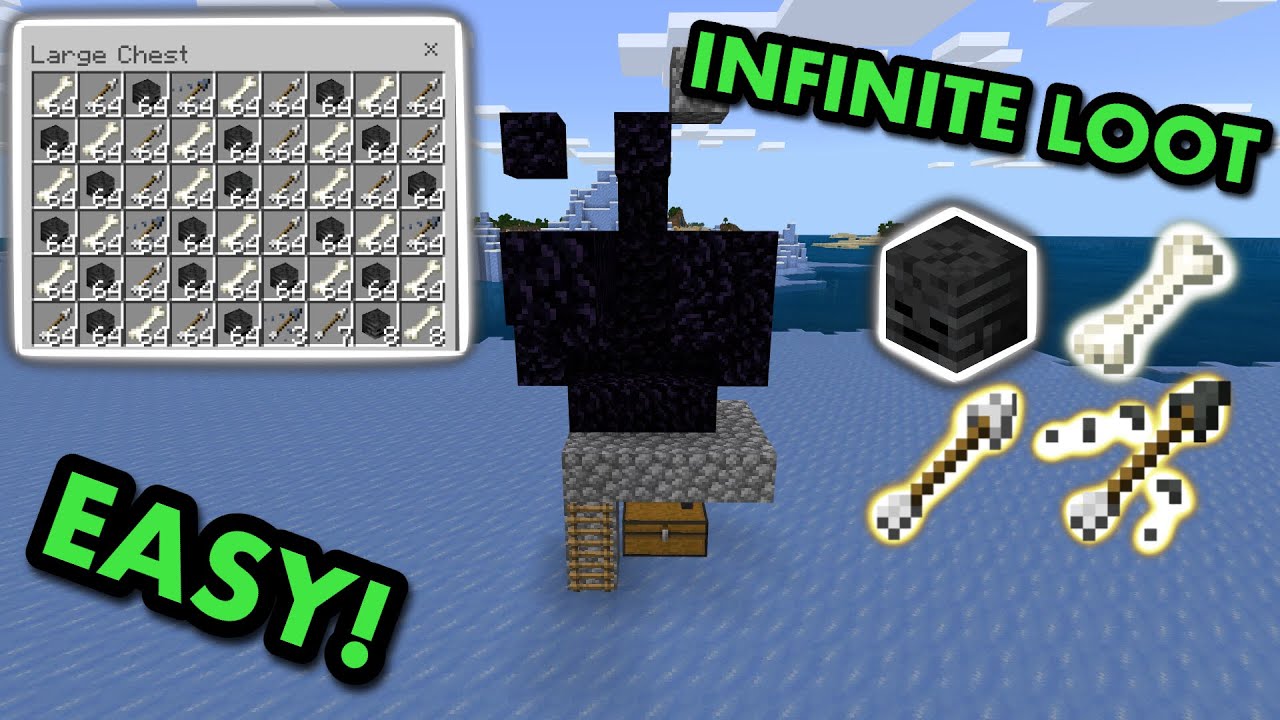 SIMPLE 1.16 STRAY WITHER SKULL FARM TUTORIAL in Minecraft Bedrock (MCPE ...