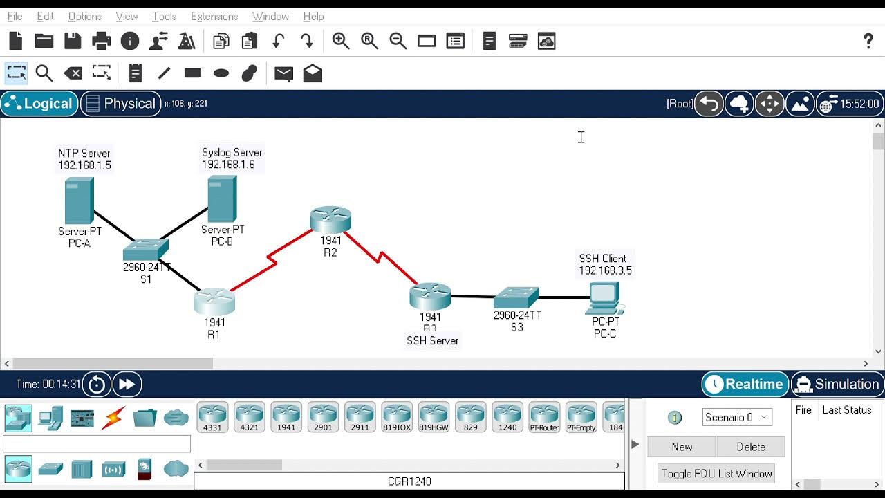 Packet Tracer Configure Cisco Routers For Syslog Ntp And Ssh Operations Youtube