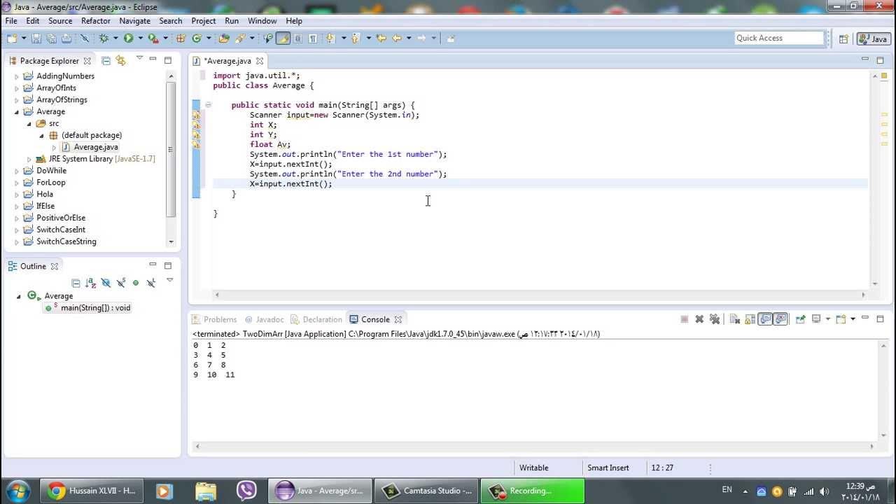 Eclipse - Read & Find the Average of numbers using Java - YouTube