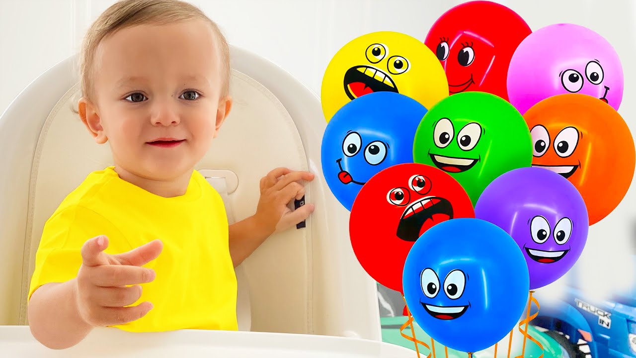 Baby Niki Learn colors with colored balloons - YouTube