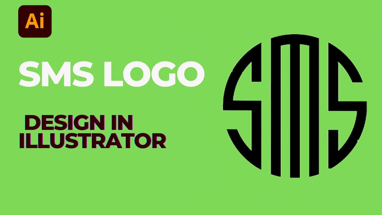 How To Design SMS Logo In Circle | Adobe illustrator Tutorial | sms logo design - YouTube