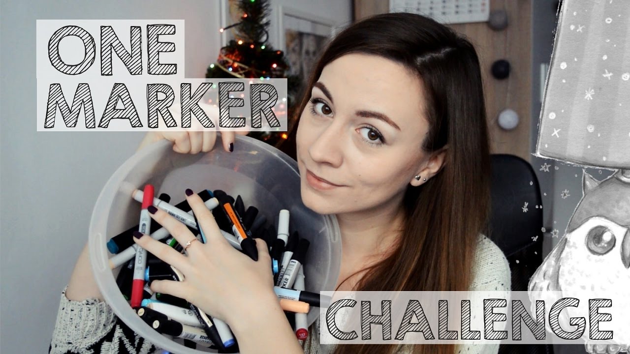 KOLORUJĘ JEDNYM MARKEREM - ONE MARKER CHALLENGE / PL - YouTube
