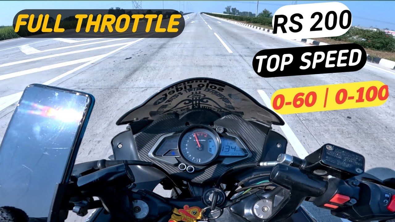 Pulsar Rs 200 : Top Speed | 0 to 60 | 0 to 100 | 1st to 6 th All Gears ...
