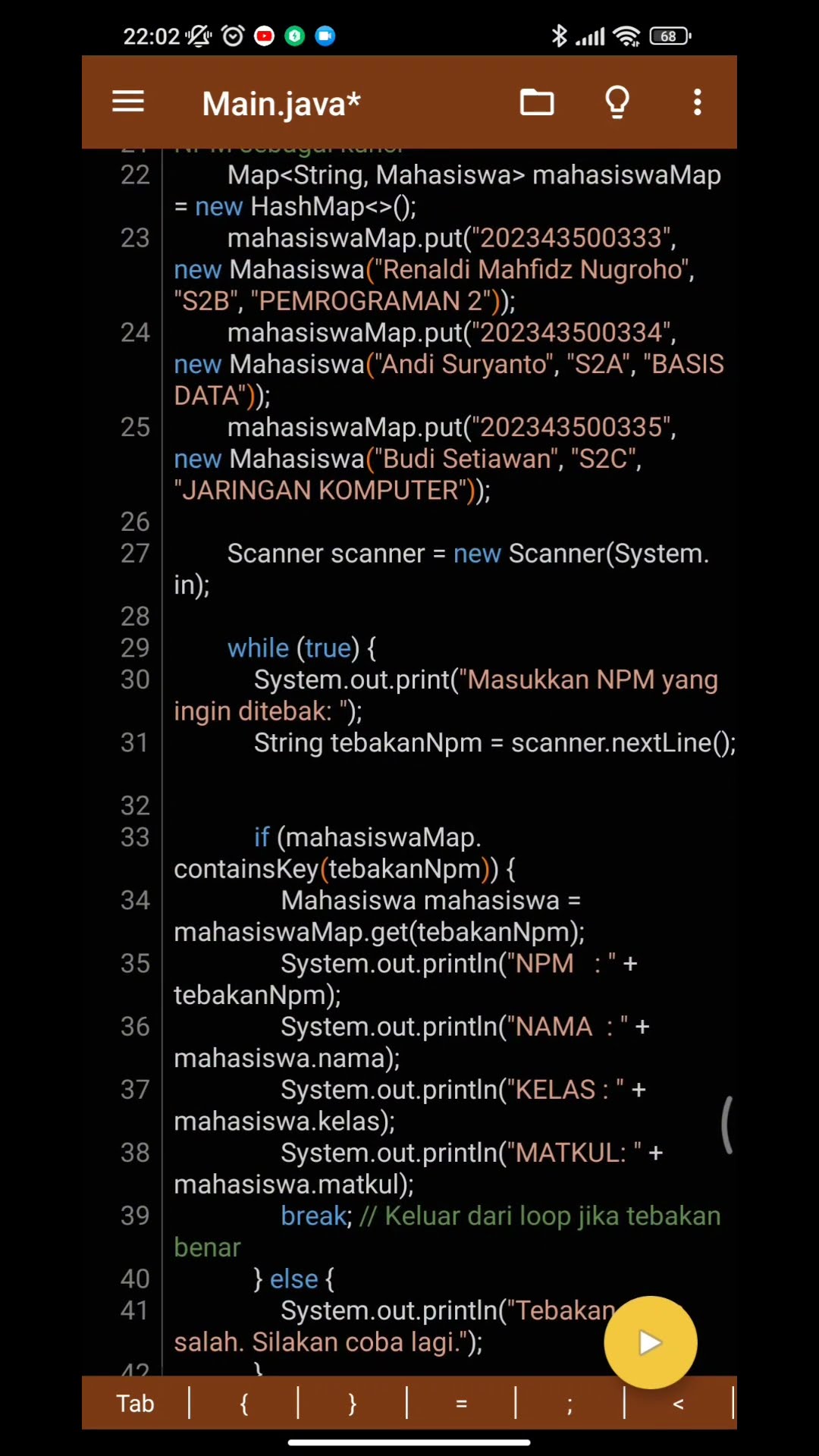 Tugas Pemprograman 2 Membuat Looping Dengan Menggunakan Java - YouTube