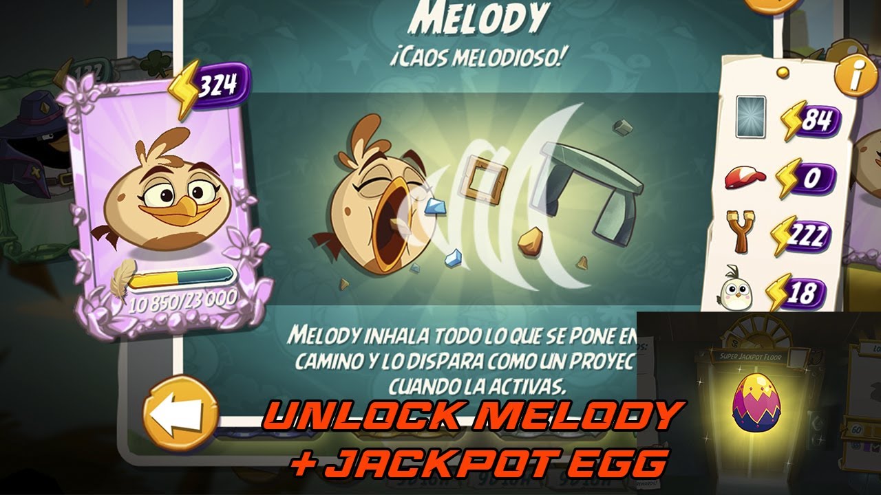 Angry Birds 2 AB2 | Unlock new MELODY Bird + Jackpot EGG in Tower of ...