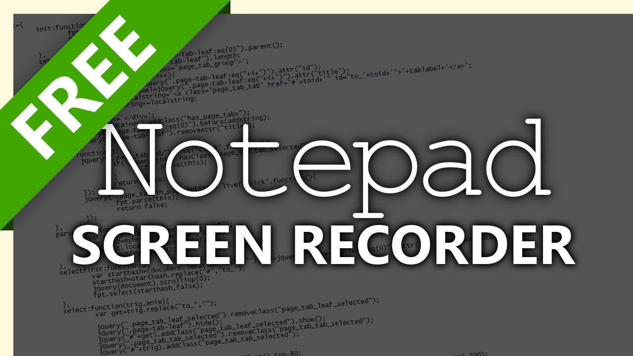 Free Notepad Screen Recorder - YouTube