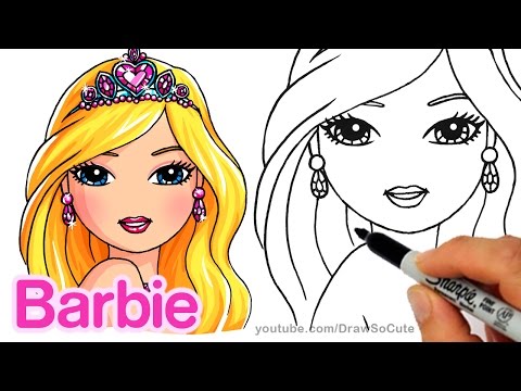 How to Draw Barbie - Portrait Pretty Girl Face