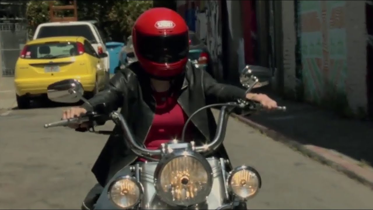 Leather Biker Actress on Harley Davidson - YouTube