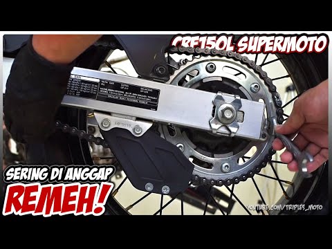 CRF150L Supermoto Setel Rantai Step by Step - YouTube