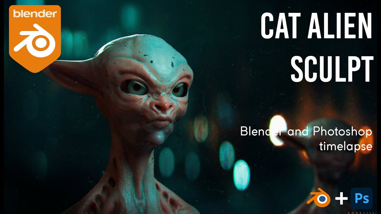 Cat Alien Timelapse - Concept art in Blender - YouTube