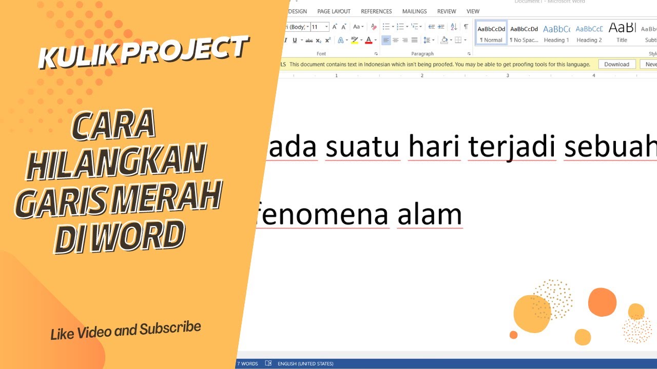 Cara Hilangkan Garis Merah di Microsoft Word - YouTube