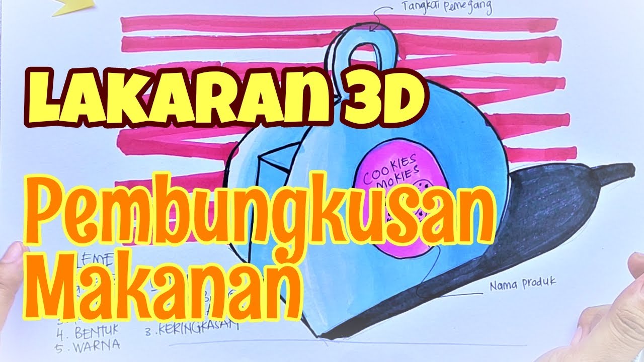 CARA MEMBUAT LAKARAN 3D PEMBUNGKUSAN MAKANAN 2 #rbt#lukisan# ...