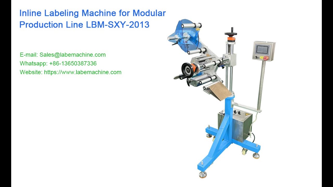 Inline Labeling Machine for Modular Production Line LBM-SXY-2013 - YouTube