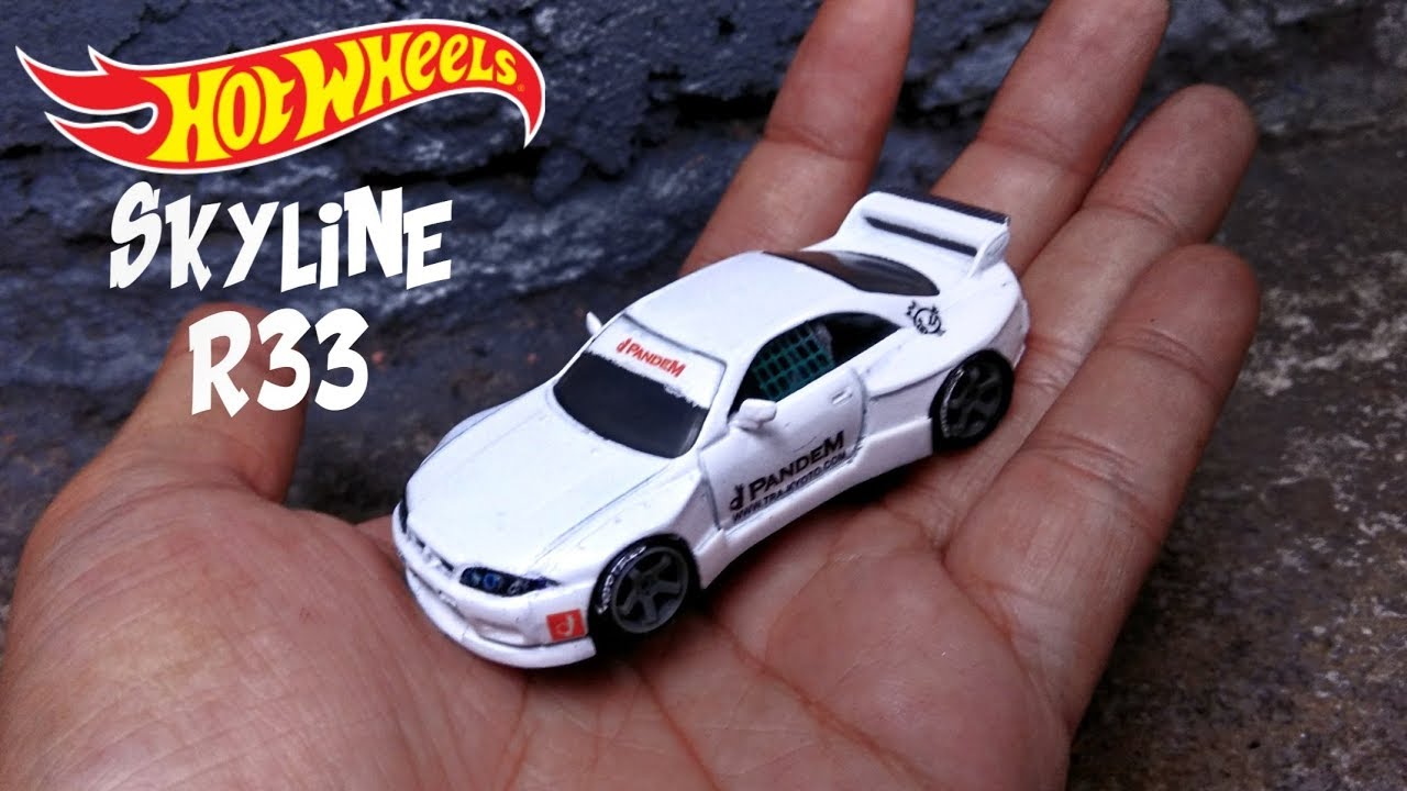 CUSTOMIZED HOT WHEELS NISS4N SKYLINE GT-R R33 PANDEM BODY KIT - YouTube