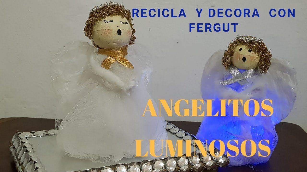 LAMPARA DE ANGEL con MATERIAL RECICLADO!/DIY MAKE ANGEL LAMP FOR ...