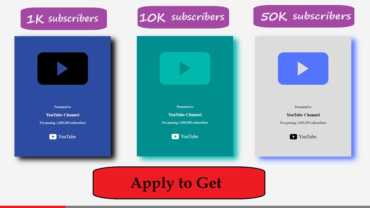 How to Apply for Play Button on 1K Subscribers - YouTube