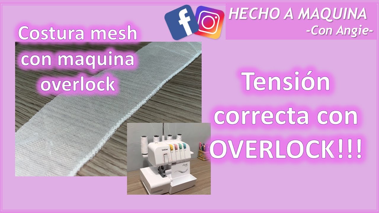 Overlock// tensión para coser tela Mesh stretch - YouTube