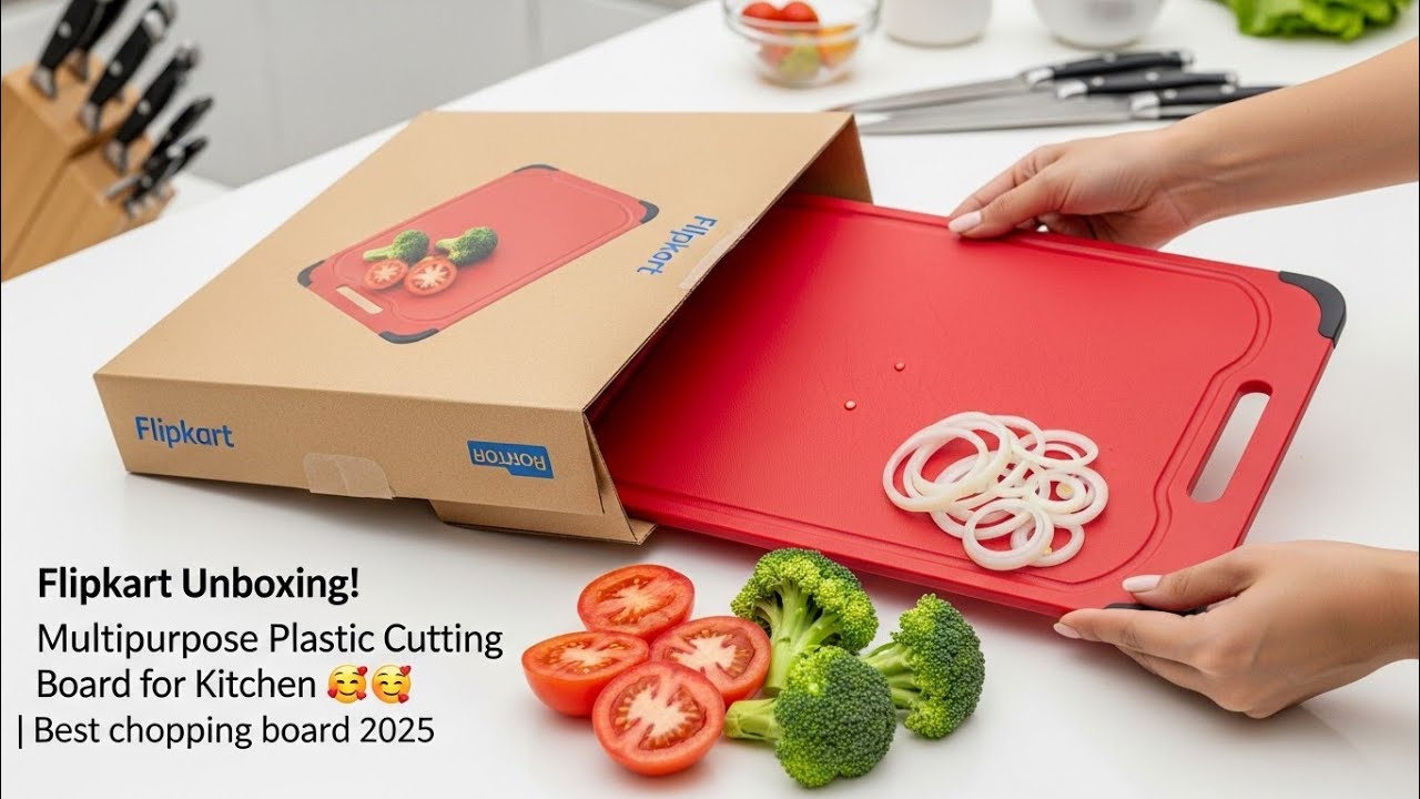 🧄🥕 Flipkart Unboxing! Multipurpose Plastic Cutting Board for Kitchen 🍅🥦 ...
