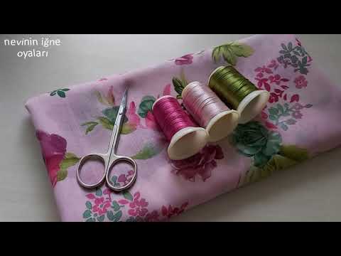 PEMBE ÇİÇEKLİ YAZMA ÜZERİNE HARİKA BİR İĞNE OYASI  MODEL ANLATIMI ✅HANDARBEİSTMODEL