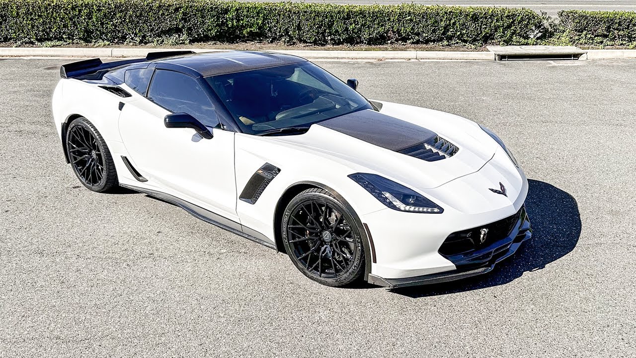 WRAPPED CORVETTE C7 Z06 ON FORGEDLITE MC20 GLOSS BLACK 19/20 WHEEL ...