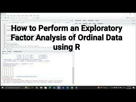 How to Perform an Exploratory Factor Analysis of Ordinal Data using R #r #ordinal # ...